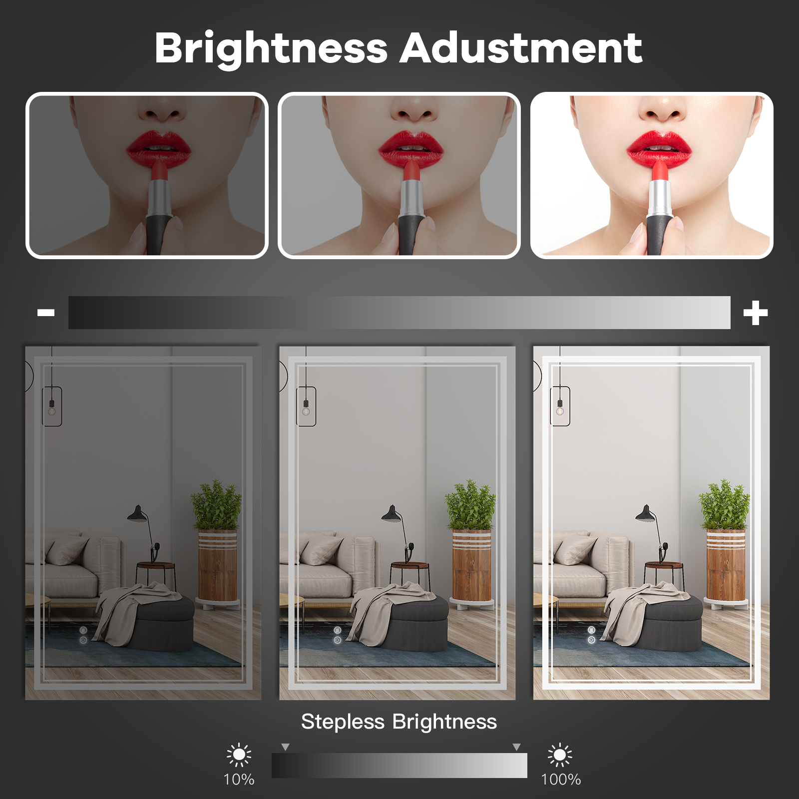 Wall Mounted Rectangle LED Bathroom Mirror